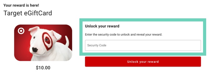 Unlocking your Reward with Security Codes